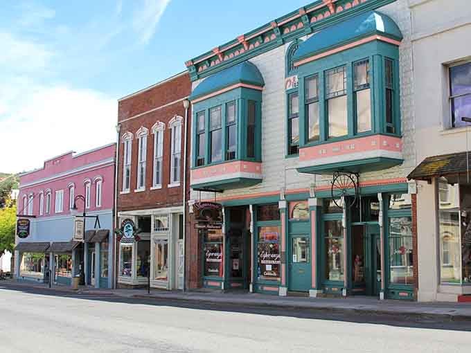 These historic storefronts with their ornate details prove that builders once cared about making things beautiful, not just functional.