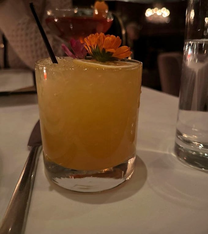 This passionfruit mule garnished with fresh flowers is almost too pretty to drink, but you'll manage to overcome that hesitation quickly.