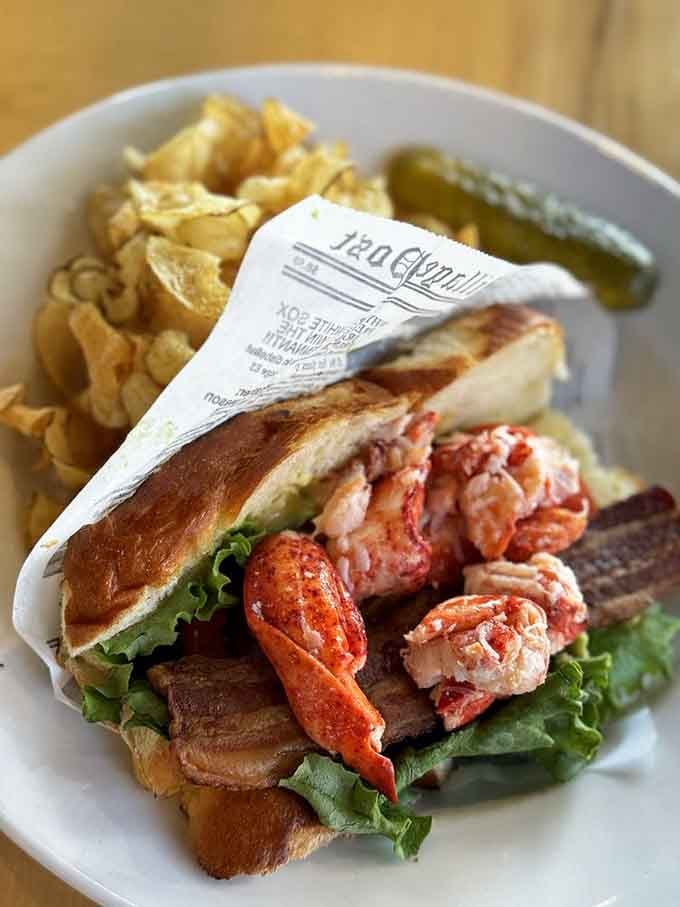 When lobster meets bacon on toasted bread, magical things happen that defy all reasonable expectations.