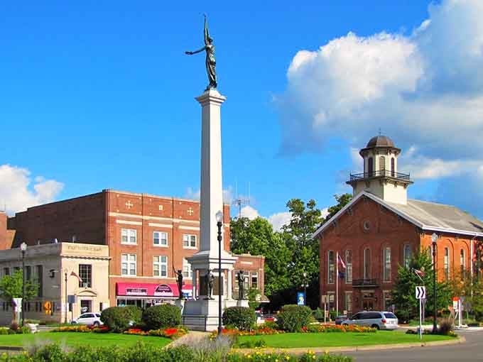 That towering monument commands attention in the town square, standing sentinel over generations of community gatherings and celebrations.