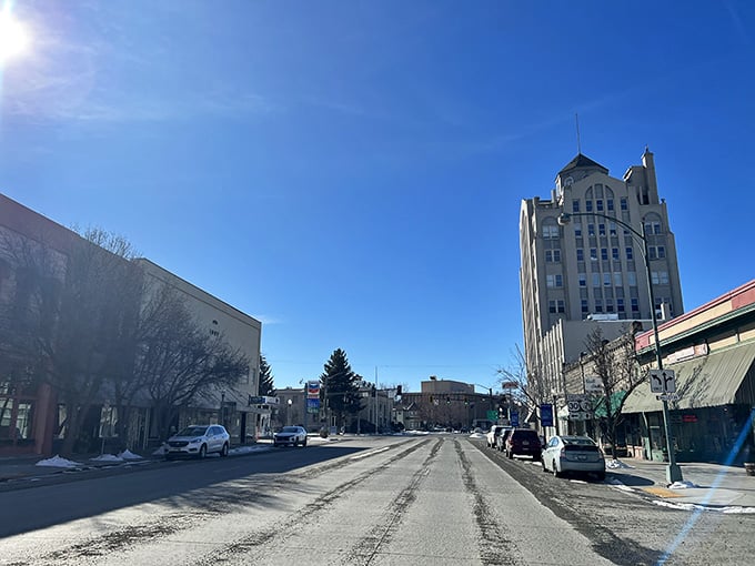 That striking Art Deco tower rises above the streetscape like a beacon from Oregon's golden age of architecture.