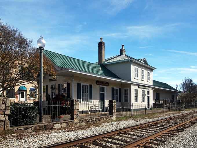 Those twin chimneys and green metal roof give this restored station the dignified bearing of a beloved grandparent.