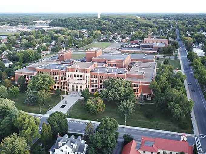 This impressive brick campus anchors the community, investing in education like generations before us wisely did.