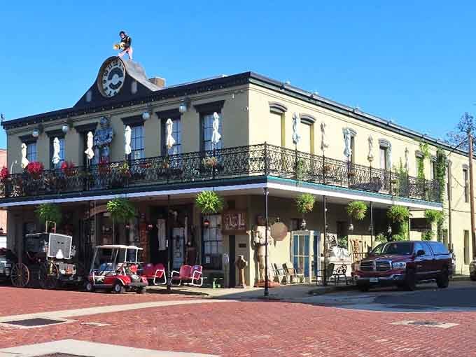 Jefferson's ornate balcony drips with wrought iron and Southern charm, looking like it stepped straight out of a Tennessee Williams play.