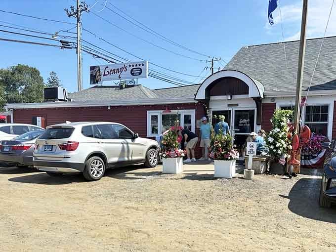 The distinctive arched entrance stands out like a lighthouse guiding seafood lovers to their happy place for dinner.