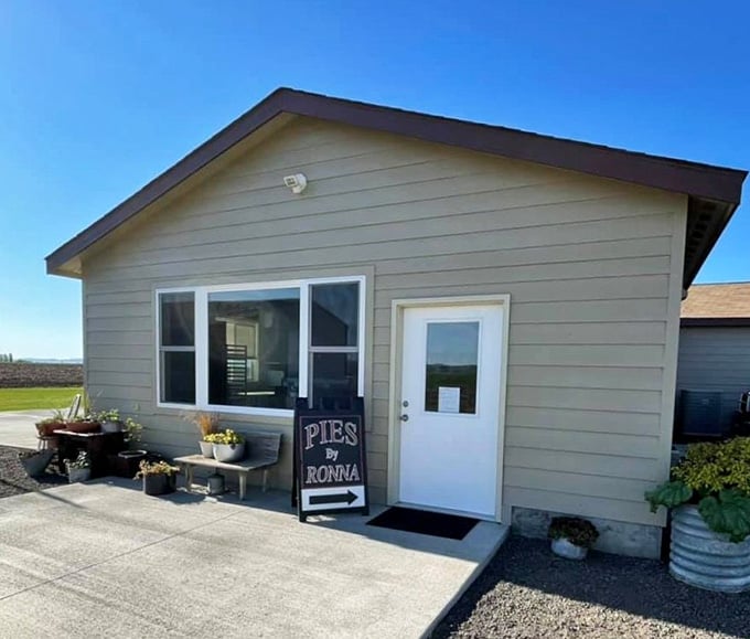 Sometimes the best pies come from the simplest places, like this charming cottage surrounded by open farmland skies.