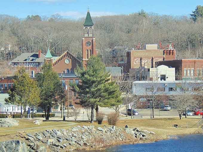 The clock tower rises above downtown like a friendly reminder that some things are worth preserving through changing times.