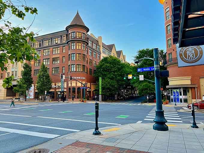 Urban sophistication meets walkable charm where turret architecture adds character to every street corner stroll taken.
