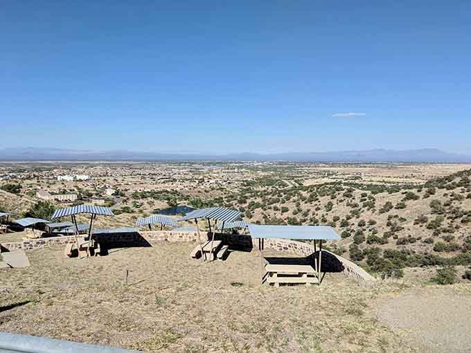 Desert vistas stretch forever from these hillside perches, where saguaros dot the landscape like nature's own welcome committee.