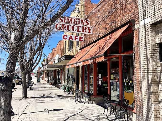 Classic storefronts and vintage signage line this northeastern Colorado main street where small-town values still hold strong today.