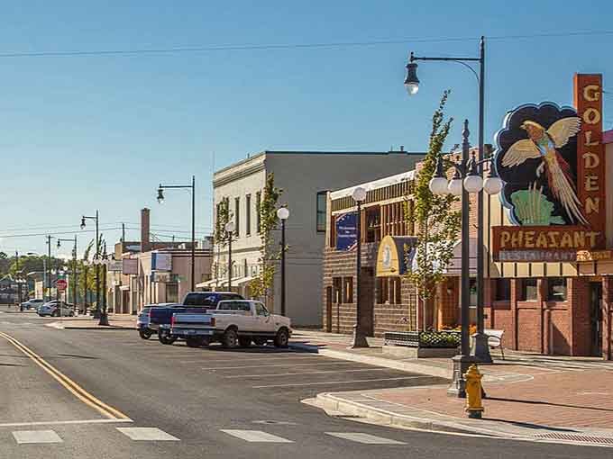 The Golden Pheasant sign beckons visitors to a main street where businesses still know your name by heart.