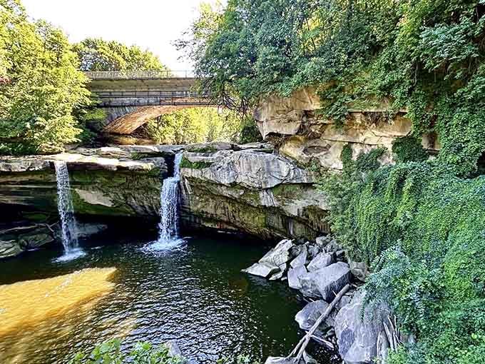 The cascading falls create a scene Norman Rockwell would've loved to paint.