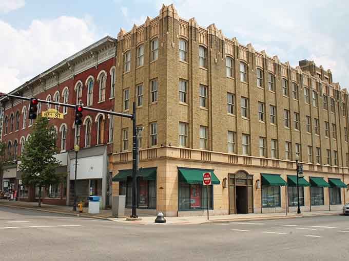 This Art Deco beauty rises above the street like a golden monument to small-town ambition and style.