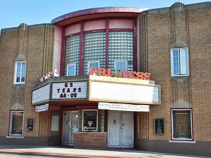 The Princess Theatre's art deco facade stands proud, promising entertainment like it has for generations of moviegoers.