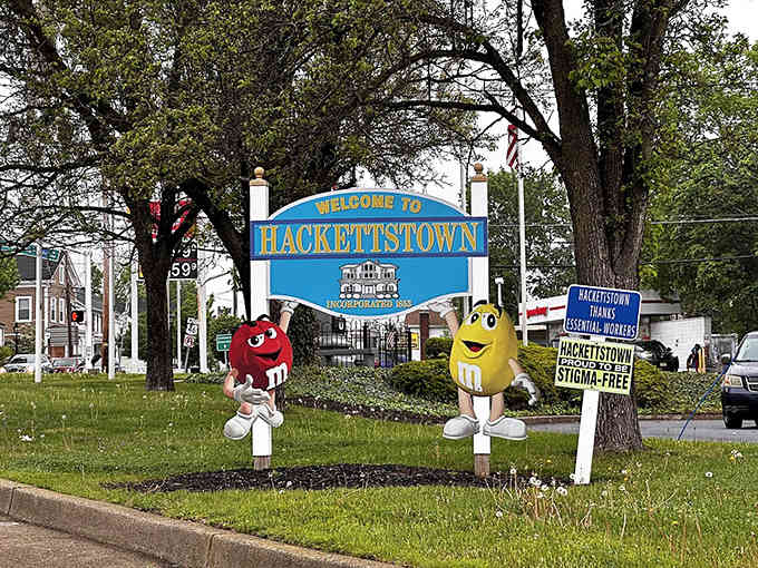 When M&M's characters greet you at the town entrance, you know this place doesn't take itself too seriously!