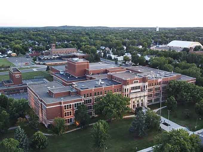 Aerial views reveal how green spaces embrace the town, nature and civilization coexisting in perfect harmony.