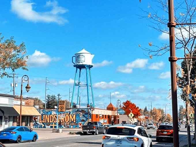 That coffee pot water tower isn't subtle, but honestly, who wants subtle when you can have absolutely delightful?