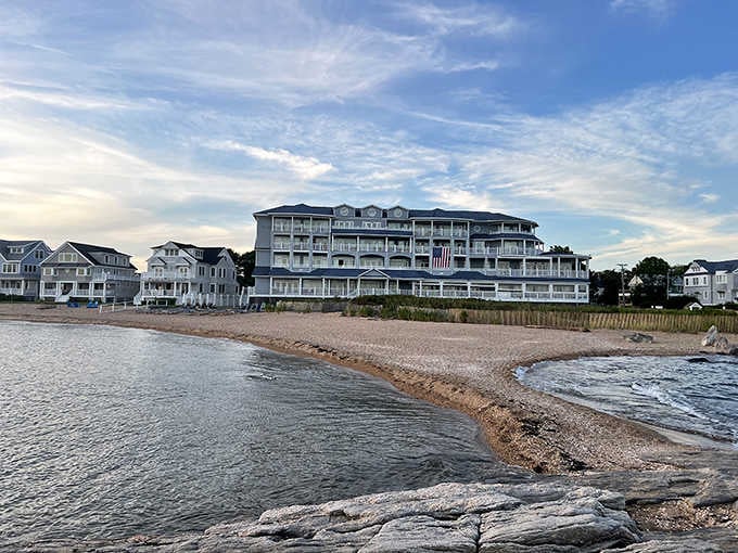 From the water's edge, this impressive resort looks like the kind of place where every meal becomes a memory.