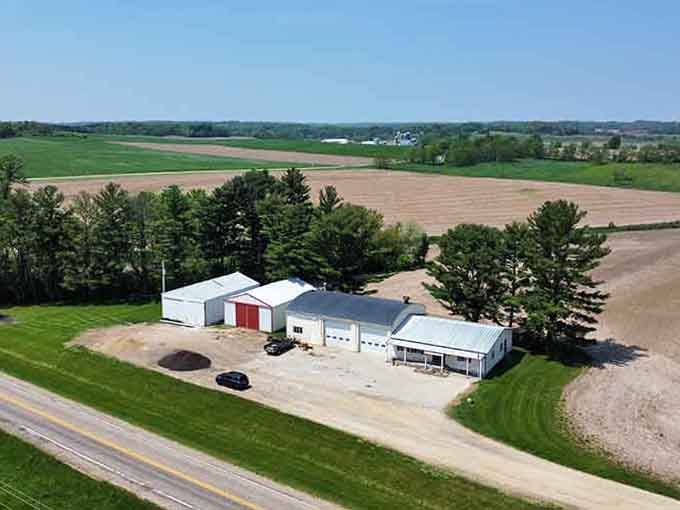 Farmland surrounds this peaceful outpost where the nearest traffic jam involves a tractor moving between fields at harvest time.