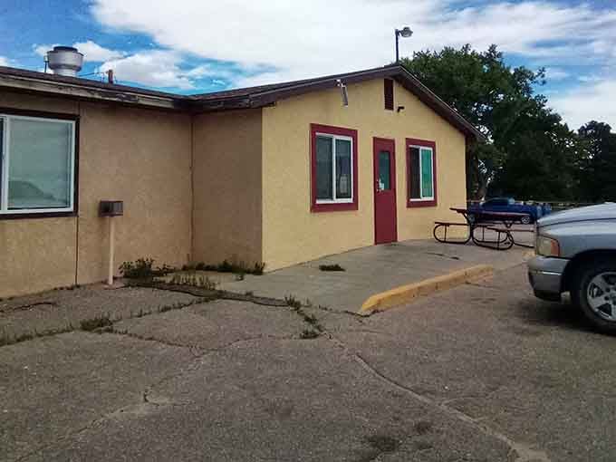 Red trim frames the entrance to homestyle cooking that'll remind you why simple food done right wins.