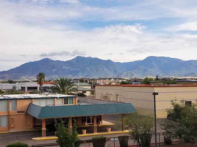 Sierra Vista's mountain backdrop rivals any retirement brochure photo, and those palm trees add just the right tropical touch.
