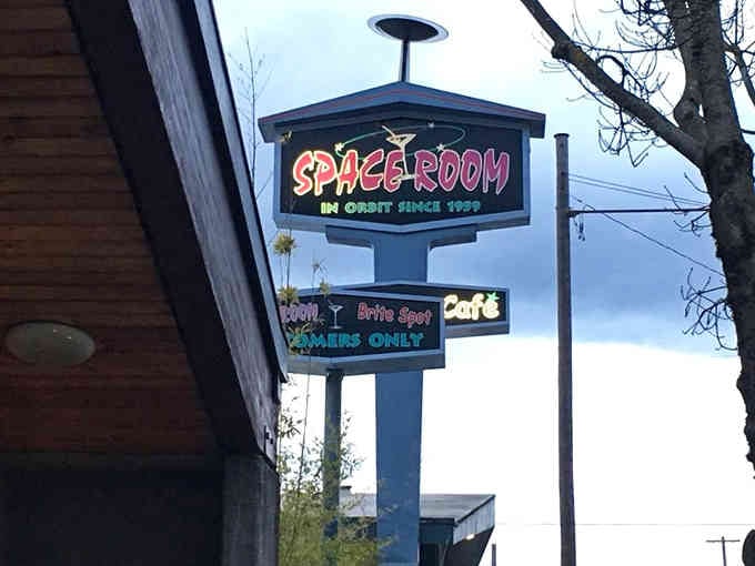 Vintage neon and space-age styling transport guests back to when everyone thought we'd vacation on Mars by now.