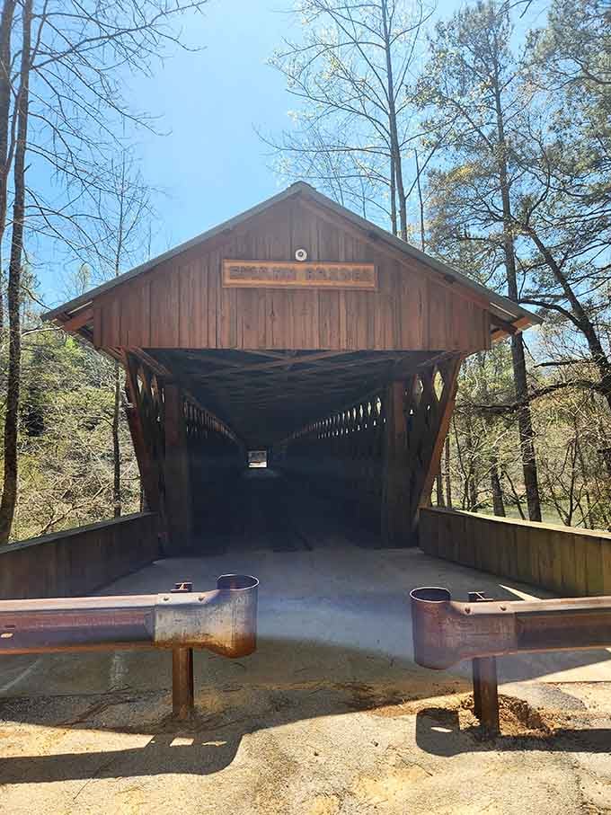 Those sturdy support beams frame the entrance like a portal to Alabama's rich and fascinating past.
