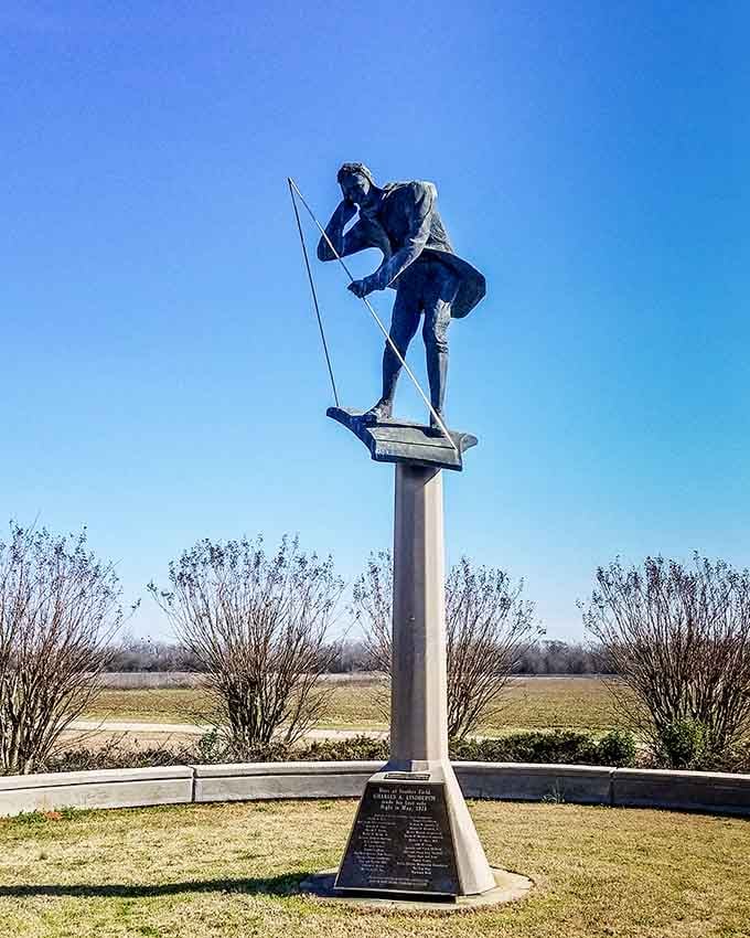 This monument stands tall against open sky, honoring history while reminding us that small towns often have surprisingly significant stories to tell.