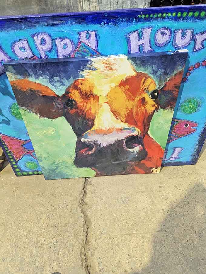 Happy Hour just got a whole lot happier with this cheerful cow art brightening up your space.