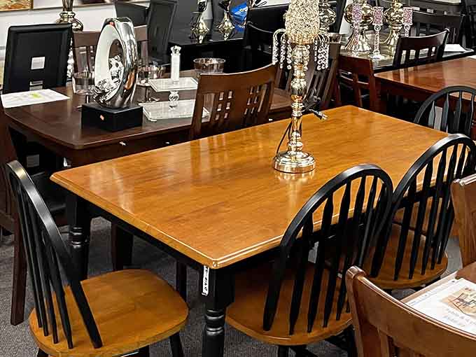 Dining sets ready to host family dinners where everyone argues about politics but at least the table looks nice.