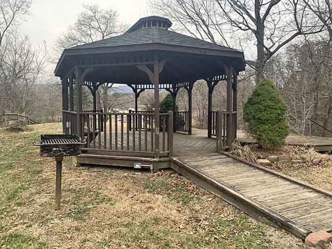This gazebo has hosted more marriage proposals and family photos than a Hallmark movie set, probably.