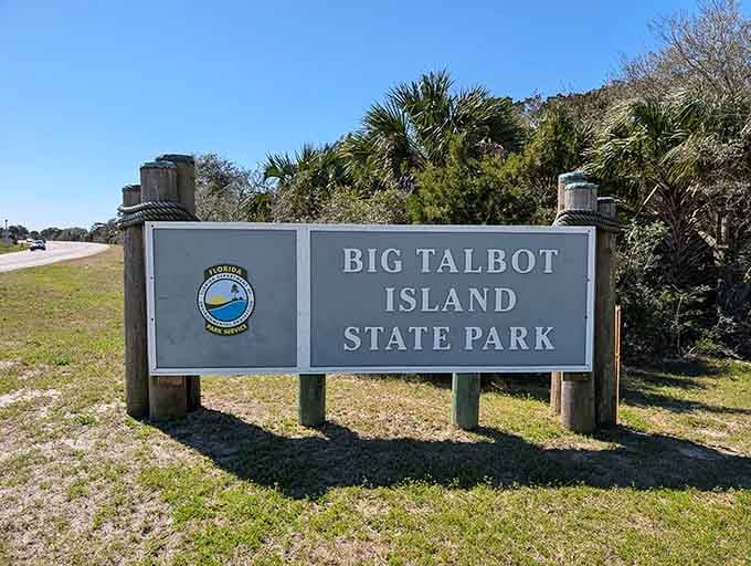 The sign that marks your gateway to Florida's most beautifully weird beach you never knew existed.