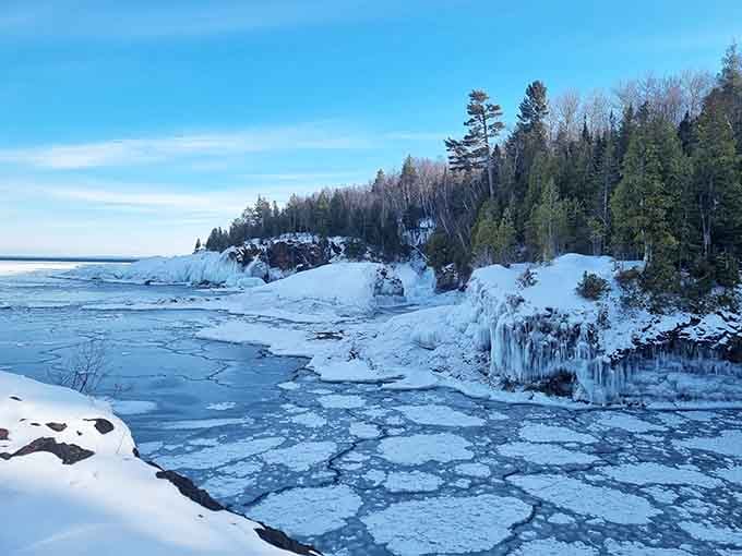 Winter transforms Black Rocks into a frozen wonderland that looks like Narnia decided to vacation in Michigan.