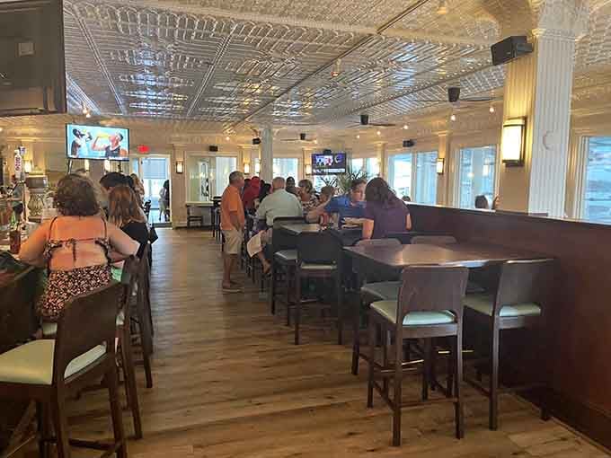 The dining room hums with that perfect energy—lively enough to feel festive, calm enough to actually hear your conversation.