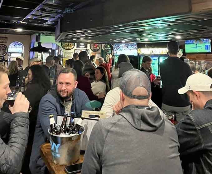 This is what community looks like: friends gathered, beers flowing, and everyone exactly where they want to be.