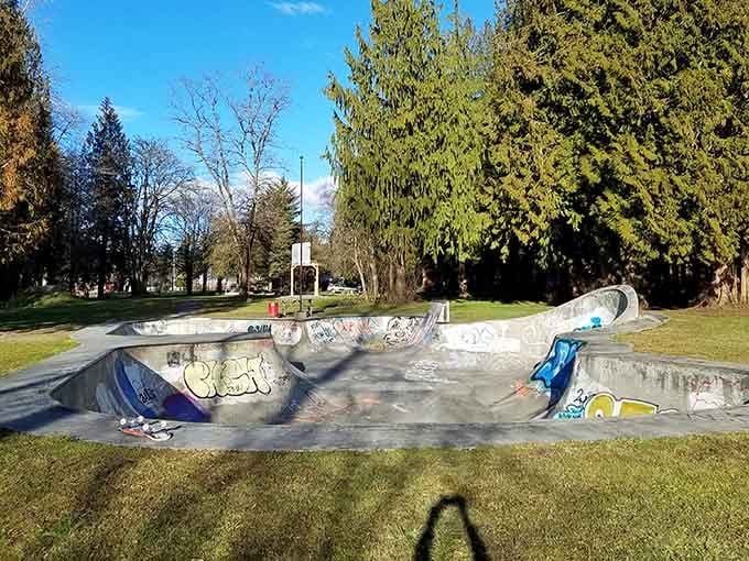 A skate park where local kids practice tricks their parents definitely couldn't pull off without serious medical intervention.