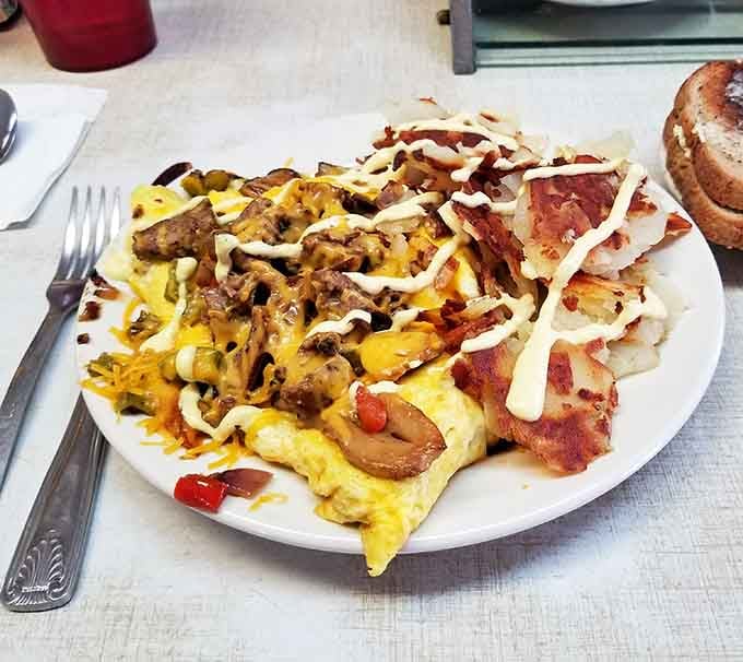 The sausage scramble special delivers a hearty breakfast that'll fuel you through whatever the day throws your way.