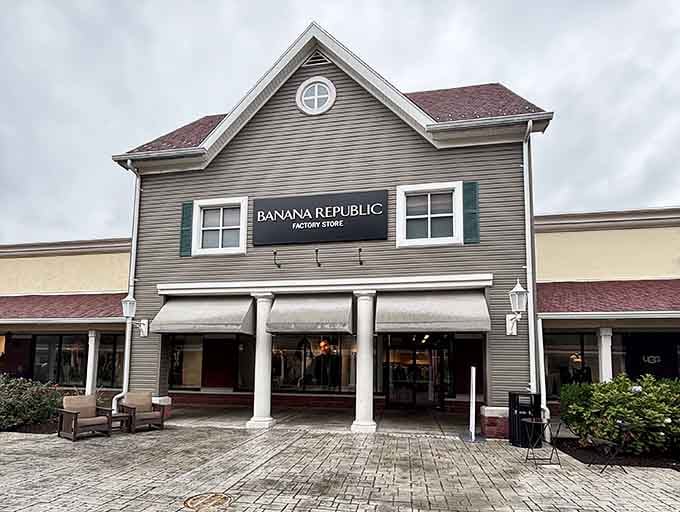 The Banana Republic storefront stands ready to outfit you for that business casual lifestyle we're all pretending to live.