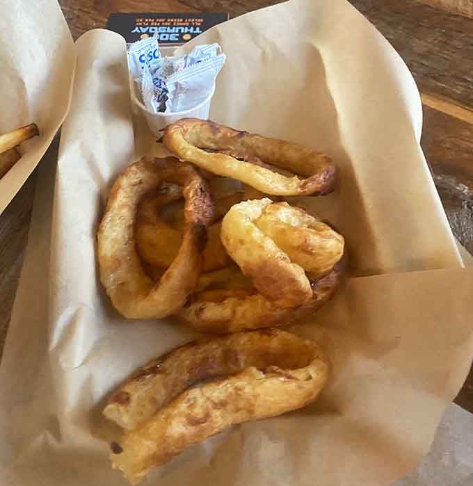 Golden, crispy onion rings that prove sometimes the simplest pleasures are the ones worth celebrating most enthusiastically.