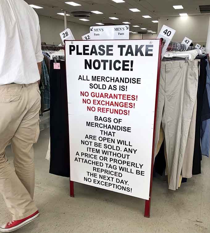 Clear policies mean no surprises at checkout, just straightforward thrift shopping the way it should be done.