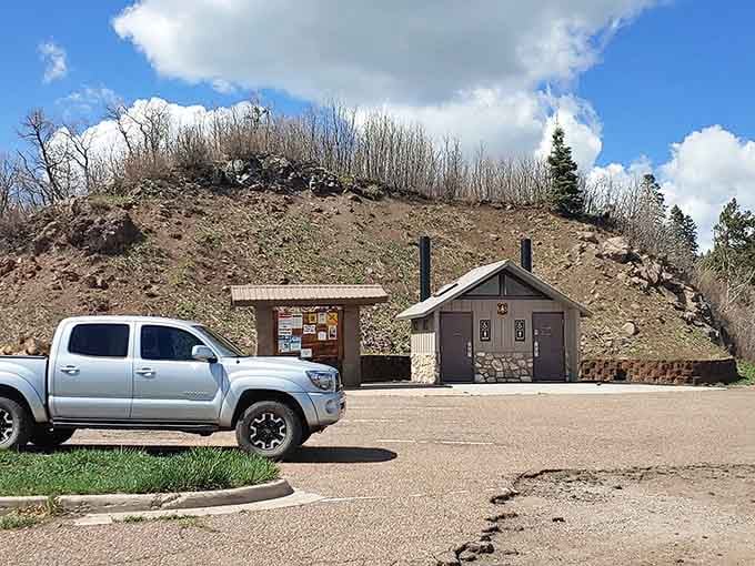 Even the rest stops come with million-dollar views and fresh mountain air as a bonus.