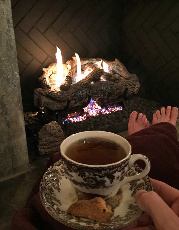 Warming your feet by the fire with tea in hand &ndash; this is self-care done absolutely right.