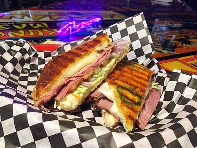 A panini pressed to golden perfection, because even time travelers need to eat between saving high scores.