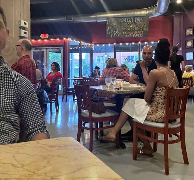 Happy diners enjoying their meals proves that good food creates the best kind of atmosphere.