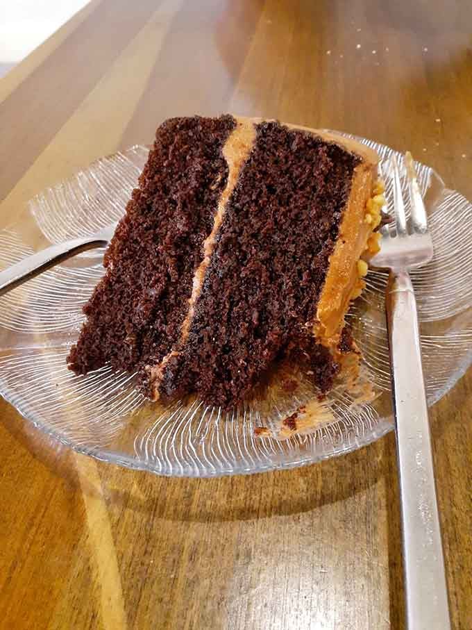Chocolate cake this moist and tall doesn't need an introduction, just a fork and your undivided attention.