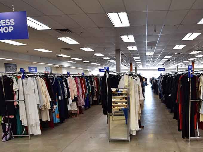 These endless racks stretch toward the horizon like a fashionista's version of the yellow brick road.