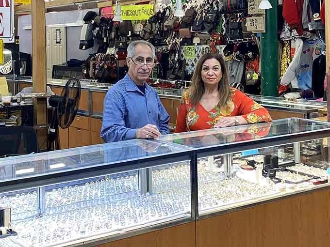 Behind this jewelry counter lies enough sparkle to outfit several weddings, anniversaries, and spontaneous gift-giving emergencies.