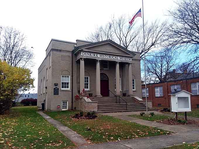 The Dunkirk Historical Museum preserves local stories in a building with columns that mean serious architectural business.