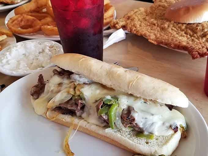 A Philly cheesesteak holds its own here, proving Edinburgh Diner knows its way around more than just pork products.