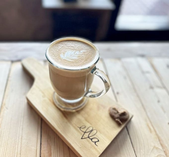 Latte art so perfect you almost feel guilty drinking it, but only almost because that first sip changes everything.